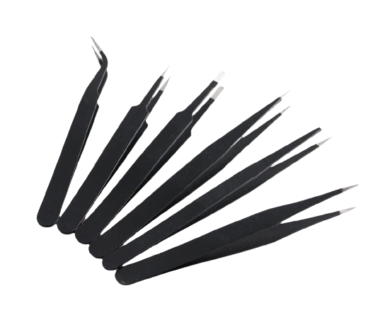 6 Piece Stainless Steel Tweezer Kit (Anti-static) | Direct Hardware